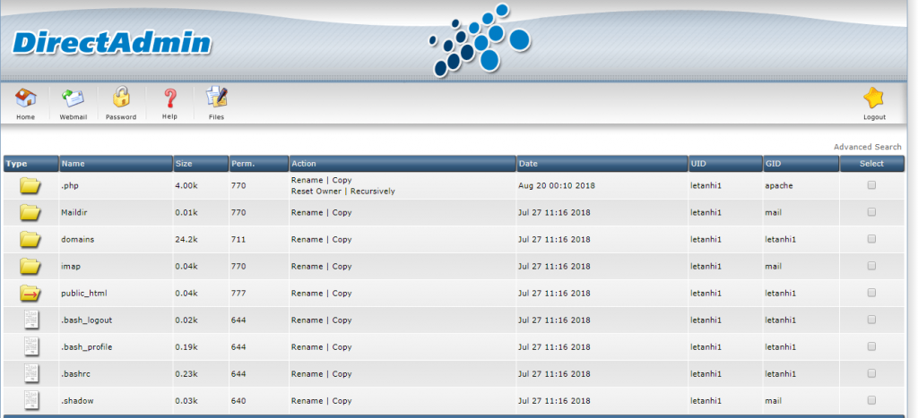 Uploading With DirectAdmin's File Manager - CloudZone Support