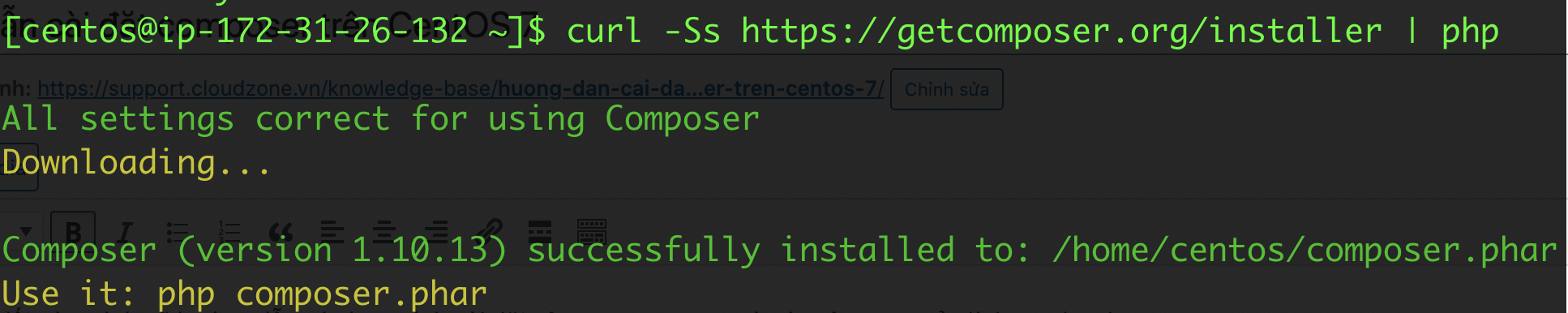 Hướng dẫn cài đặt composer trên CentOS 7 - CloudZone Support